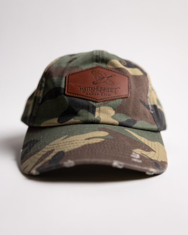 Classic Fit Camo & Leather Patch Hat - Mattamuskeet Goose Club