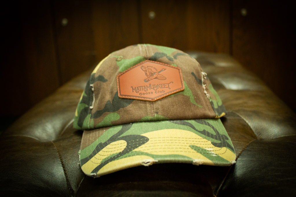 Classic Fit Camo & Leather Patch Hat - Mattamuskeet Goose Club